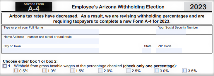 2023 Az A 4 Form - Printable Forms Free Online